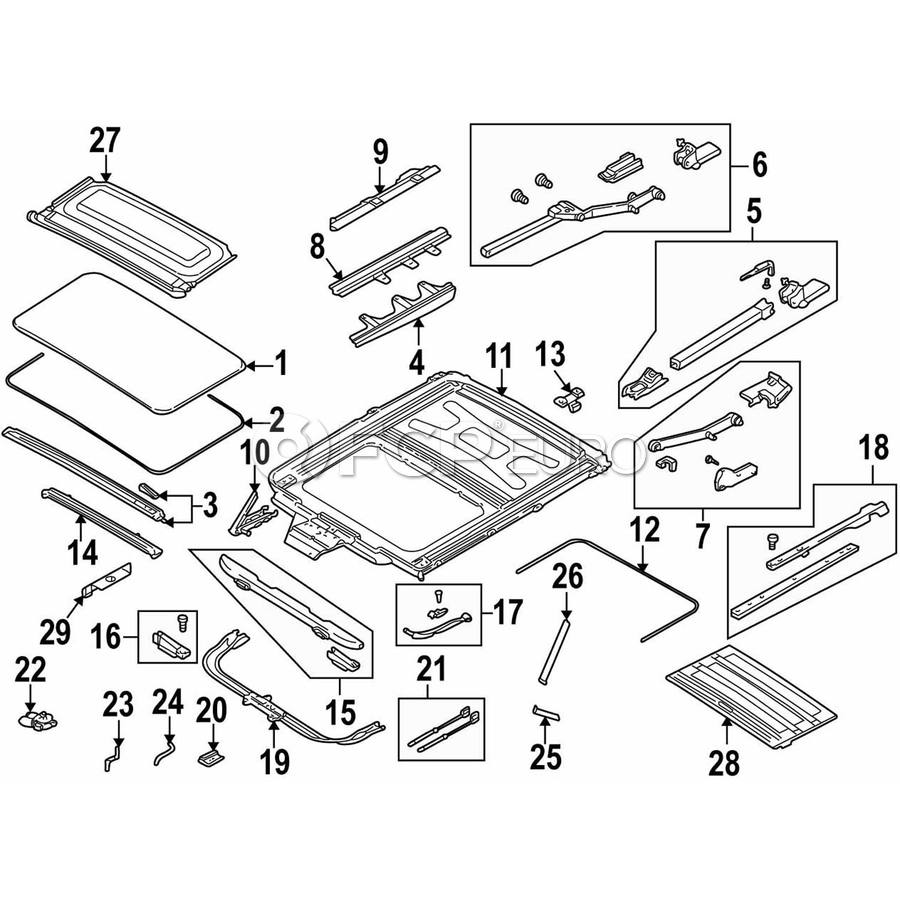 BMW Sunroof Slide - Genuine BMW 54128172974 | FCP Euro