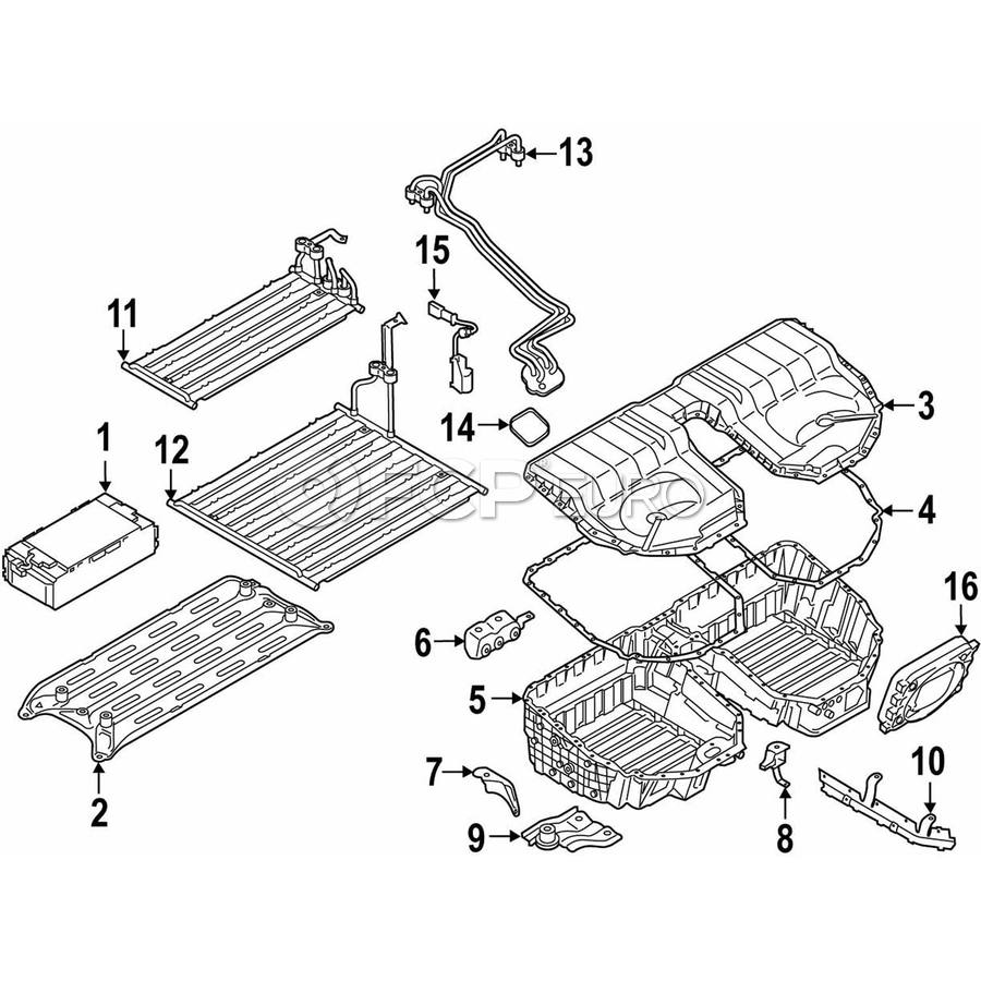 BMW Drive Motor Battery Pack Tray Bracket - Genuine BMW 61258614772 ...