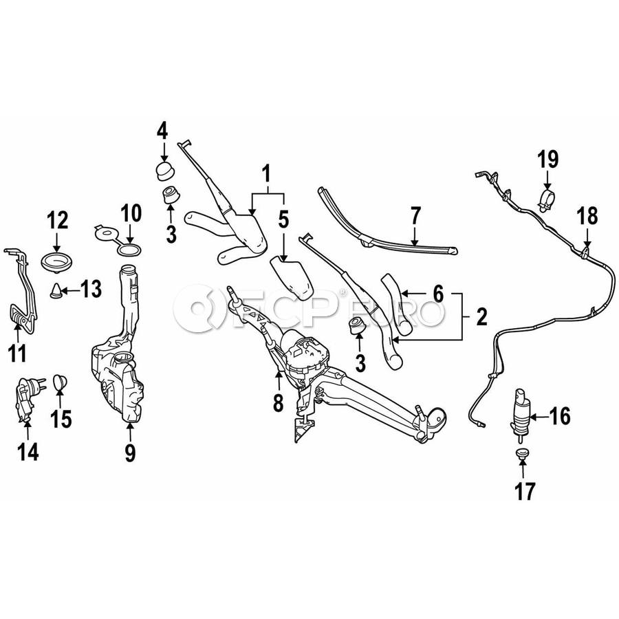 Mercedes Windshield Wiper Arm - Genuine Mercedes 2048200144 | FCP Euro