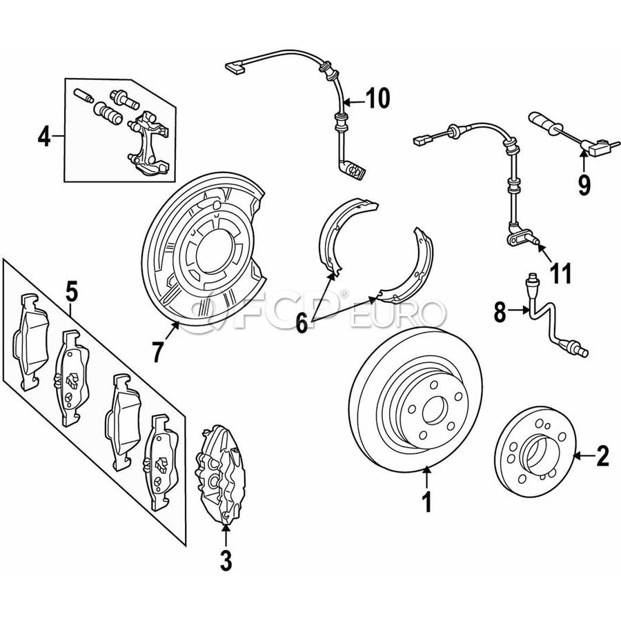 Mercedes Parking Brake Shoe - Genuine Mercedes 2304200320 | FCP Euro