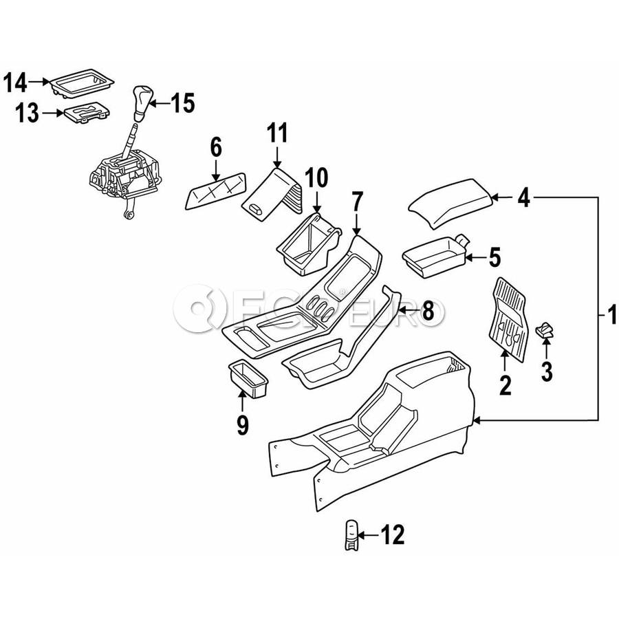 Mercedes Parking Brake Lever Cover - Genuine Mercedes 46368076087101 ...