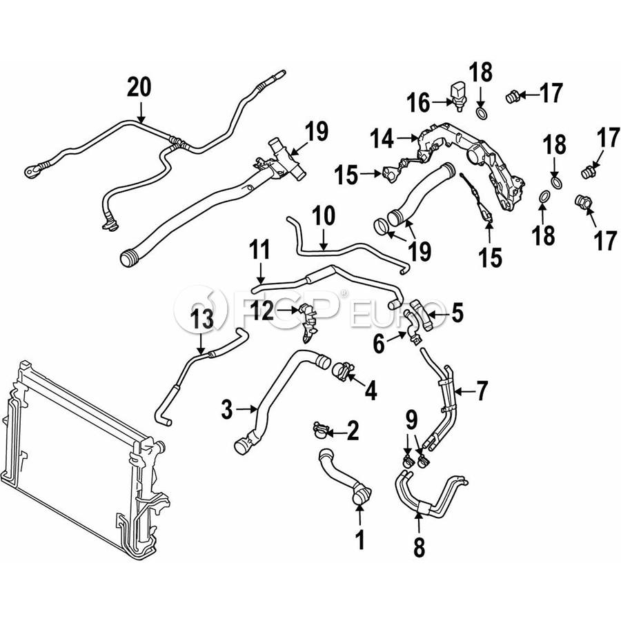 Porsche Expansion Tank Hose - Genuine Porsche 95510627710 | FCP Euro