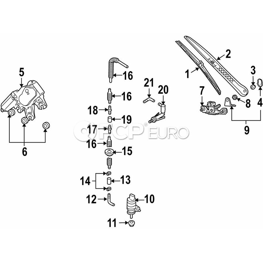 Porsche Back Glass Wiper Switch - Genuine Porsche 95562832104 | FCP Euro