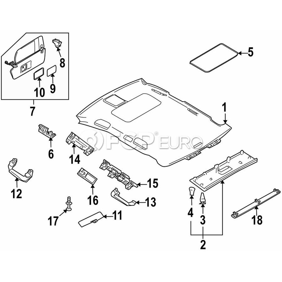 Porsche Sun Visor Holder - Genuine Porsche 955731827009B9 | FCP Euro