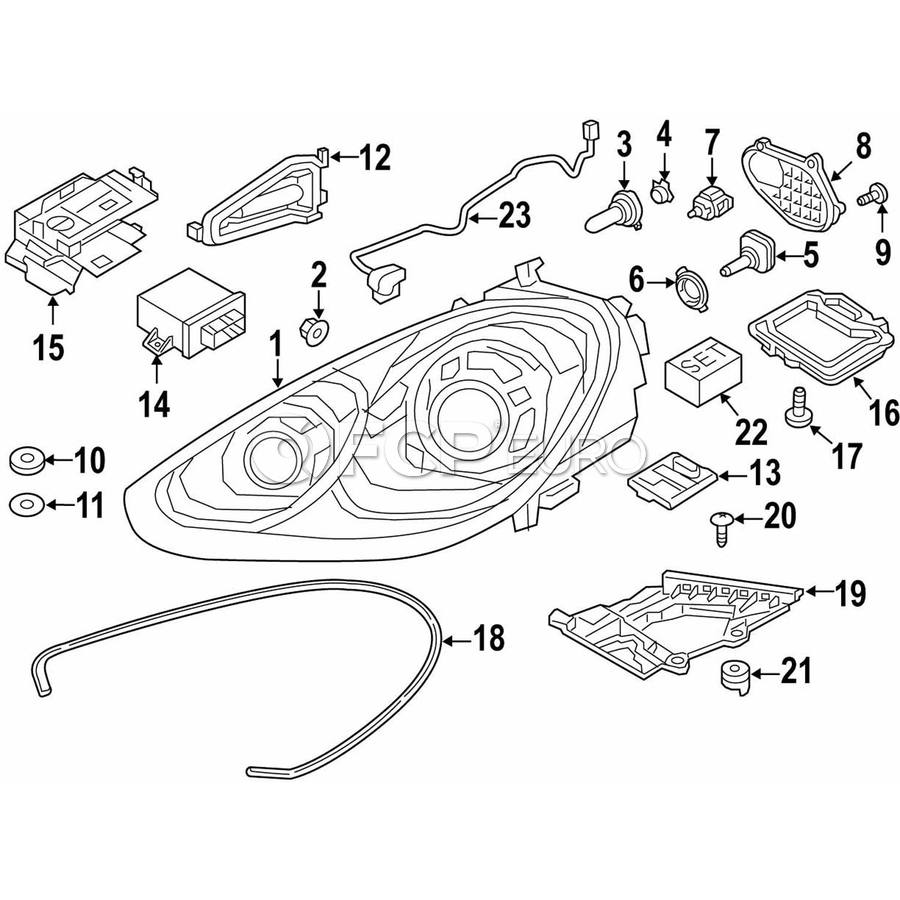 Porsche Headlight Retaining Ring - Genuine Porsche 95863166901 | FCP Euro