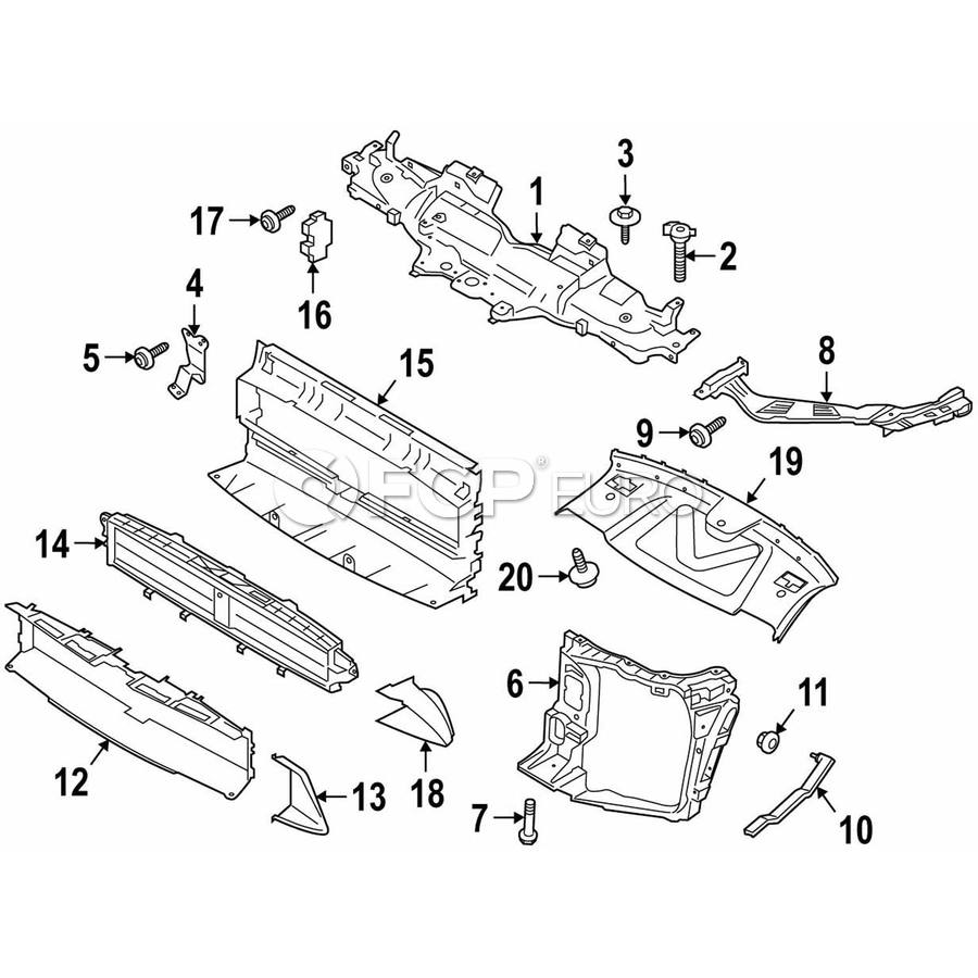 Porsche Radiator Shutter Assembly - Genuine Porsche 95B121257KY | FCP Euro