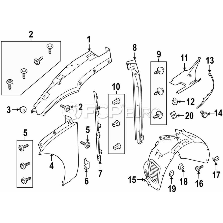 Porsche Headlight Molding - Genuine Porsche 95B807173A1E0 | FCP Euro