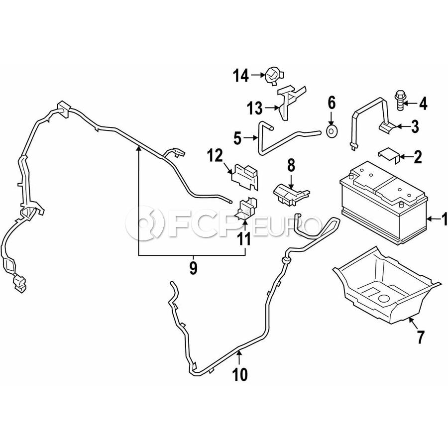 Porsche Battery Cable (Macan) - Genuine Porsche 95B971225C | FCP Euro