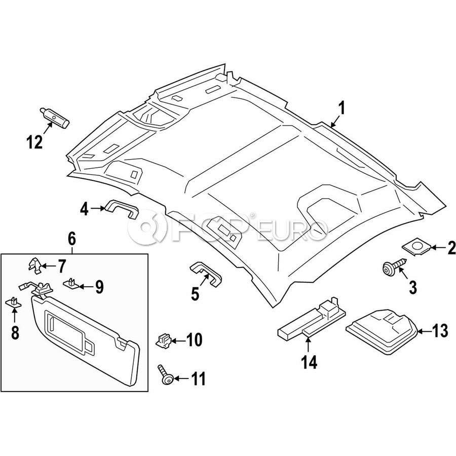 Porsche Sun Visor Holder - Genuine Porsche 971857561A1E0 | FCP Euro