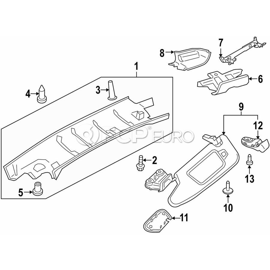 Porsche Sun Visor Holder - Genuine Porsche 98173193100 | FCP Euro