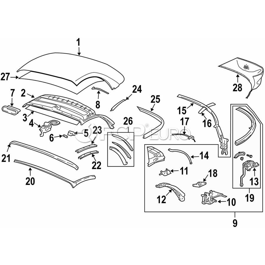 Porsche Convertible Top Retainer - Genuine Porsche 98656111600 | FCP Euro