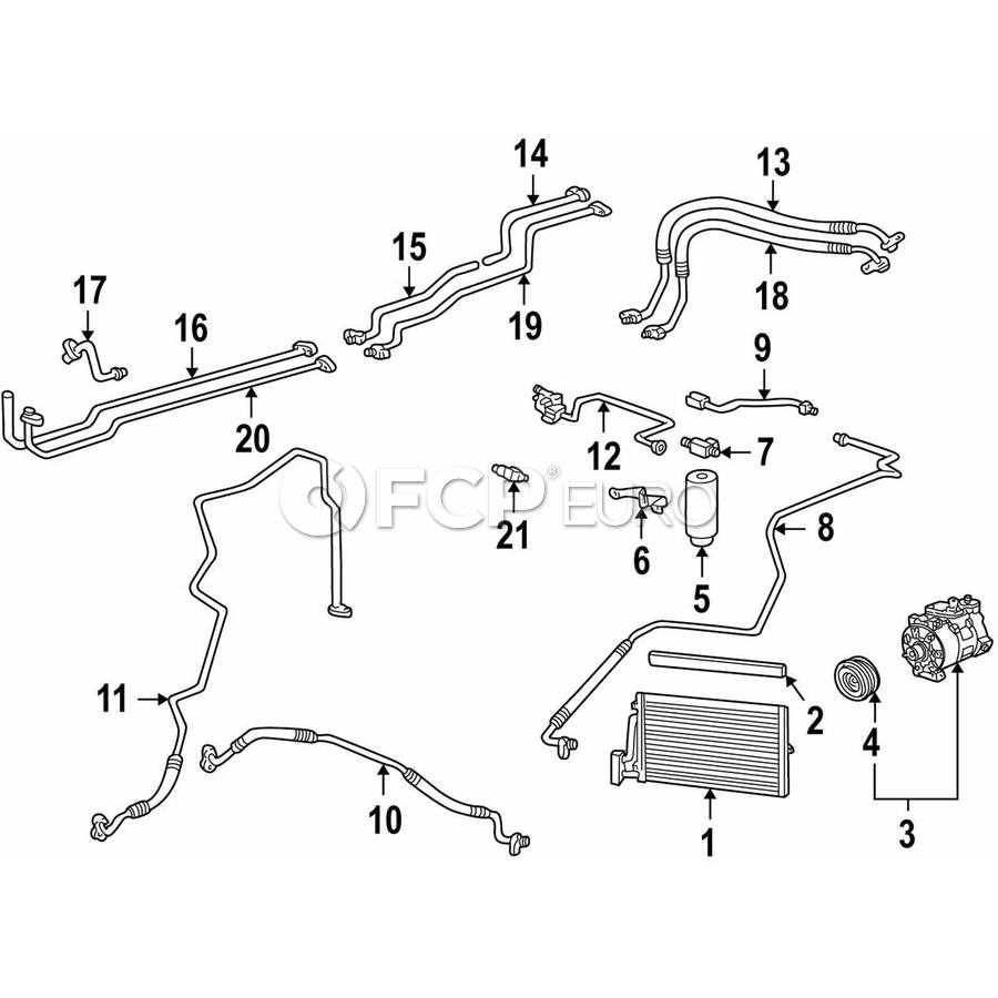 Porsche A/C Refrigerant Discharge Hose - Genuine Porsche 99657309203 ...