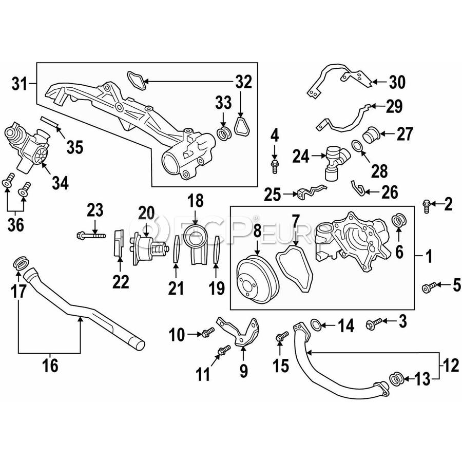 Porsche Engine Coolant Thermostat Bolt - Genuine Porsche 9A700813200 ...