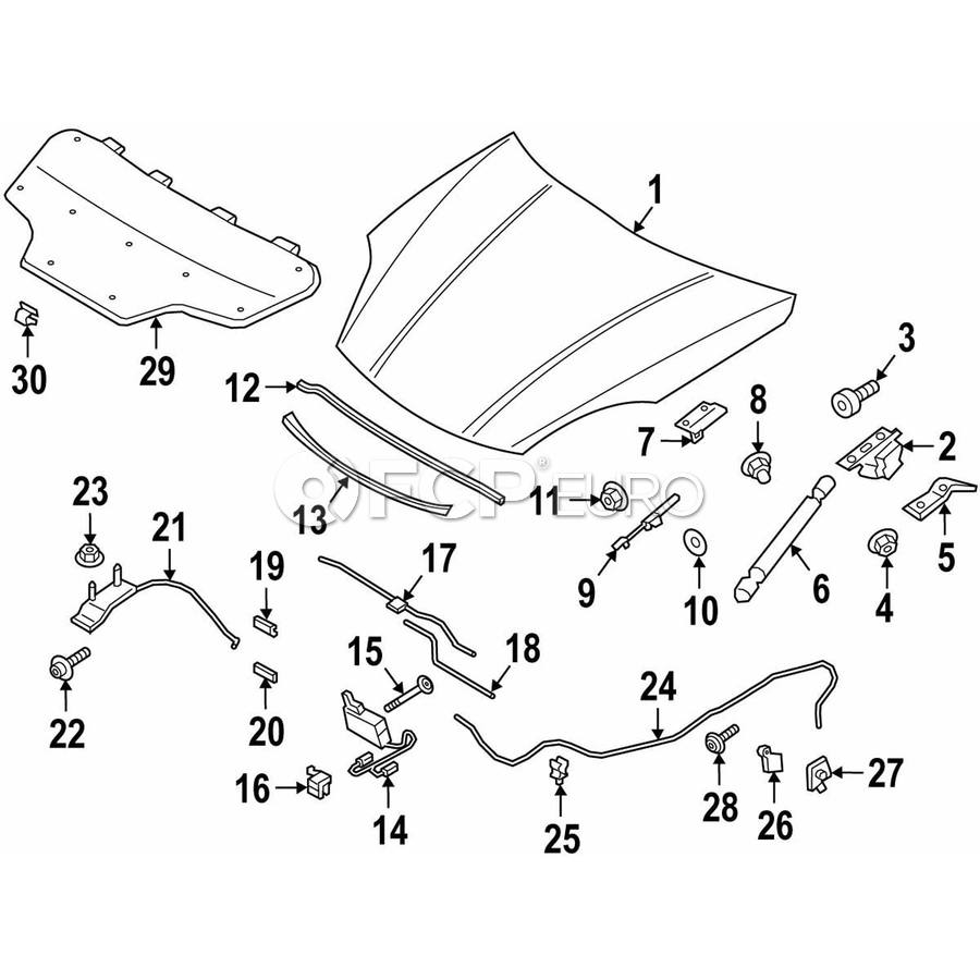Porsche Hood Safety Catch - Genuine Porsche 9Y0823529E | FCP Euro