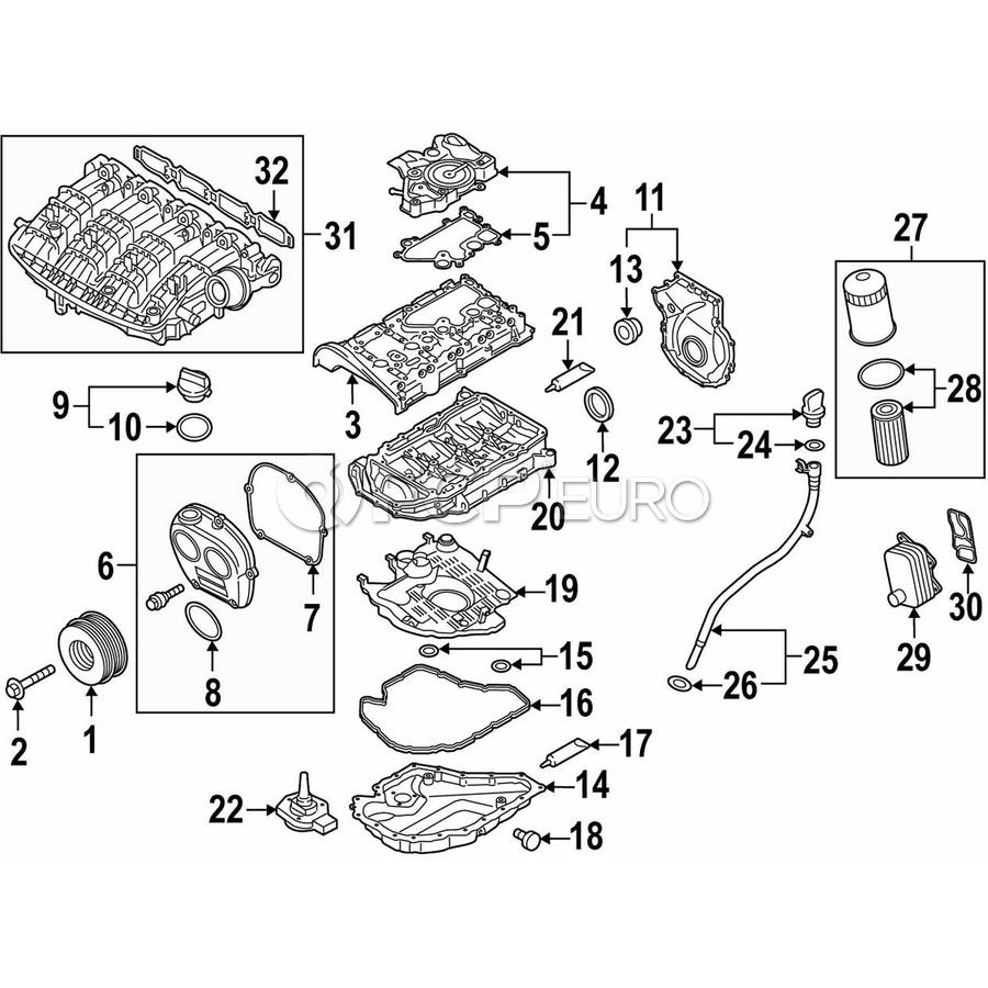 Audi VW Engine Intake Manifold - Genuine Audi VW 04L129766BA | FCP Euro