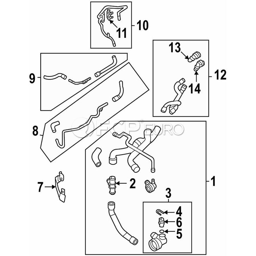 Volkswagen Engine Coolant Pipe Gasket - Genuine VW 05E121687 | FCP Euro