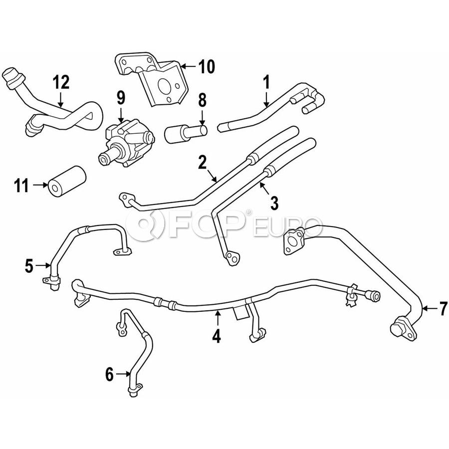 Audi VW Engine Coolant Hose - Genuine Audi VW 06M121054D | FCP Euro