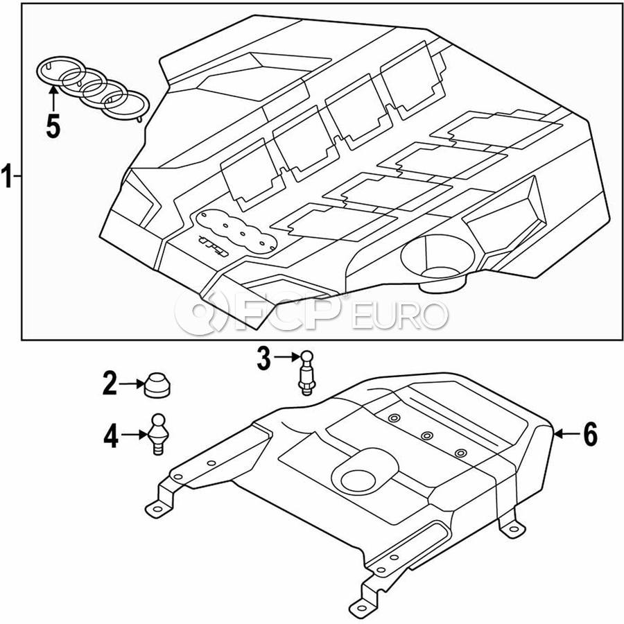 Audi Engine Cover - Genuine Audi 0P2103925E | FCP Euro