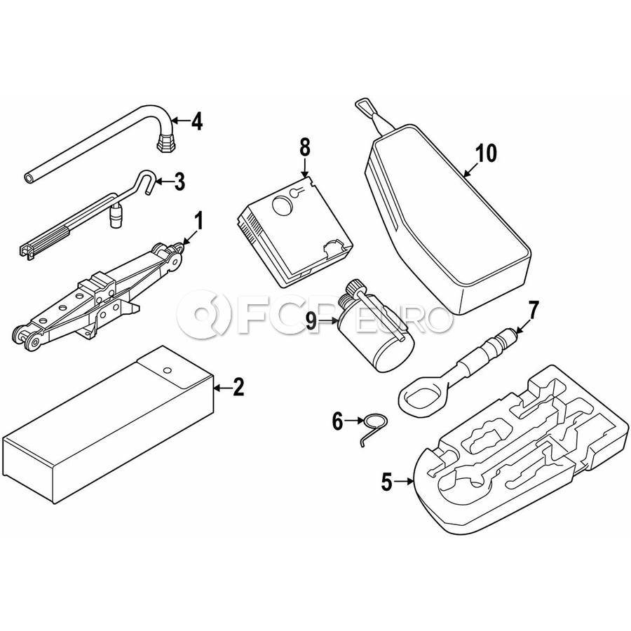 Audi VW Trunk Floor Storage Box - Genuine Audi VW 10A012115C | FCP Euro