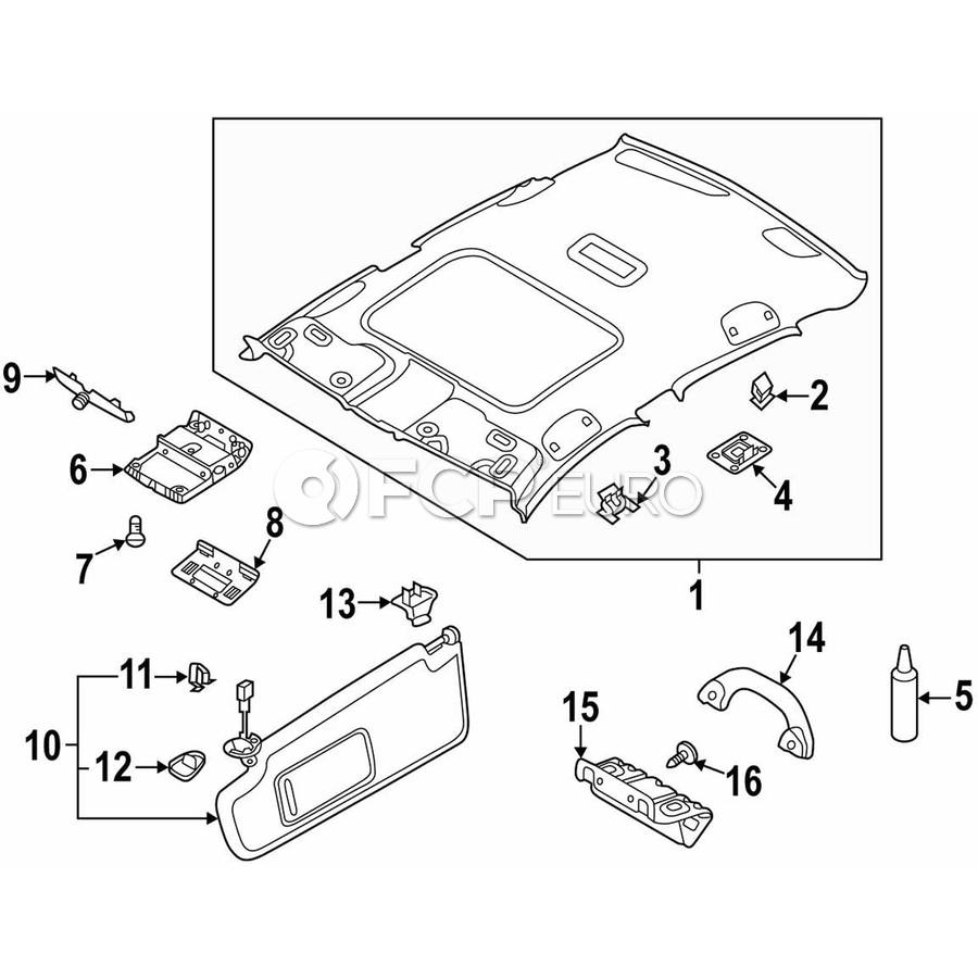 Volkswagen Interior Grab Bar - Genuine VW 17A857643ARM5 | FCP Euro