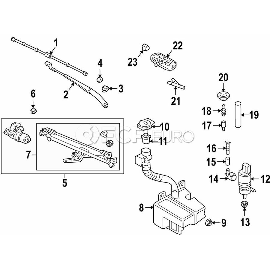 Volkswagen Windshield Wiper Motor - Genuine VW 17B955023 | FCP Euro