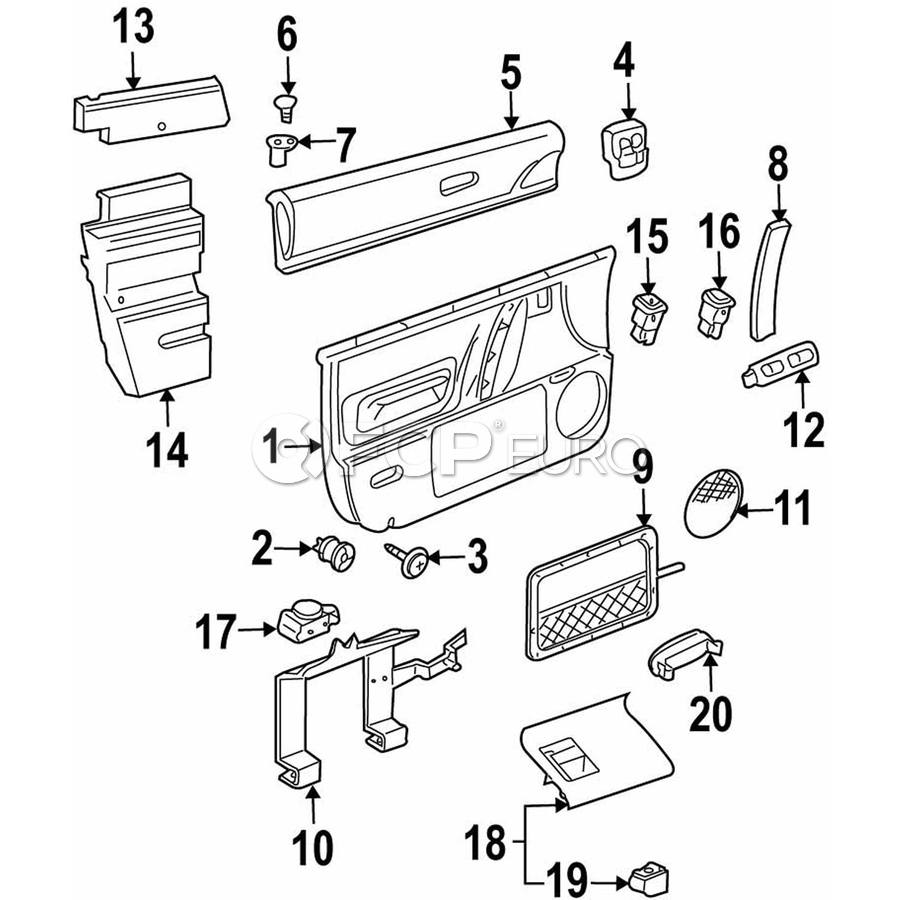 Volkswagen Door Trim Panel Pocket - Genuine VW 1C0867132C2QL | FCP Euro