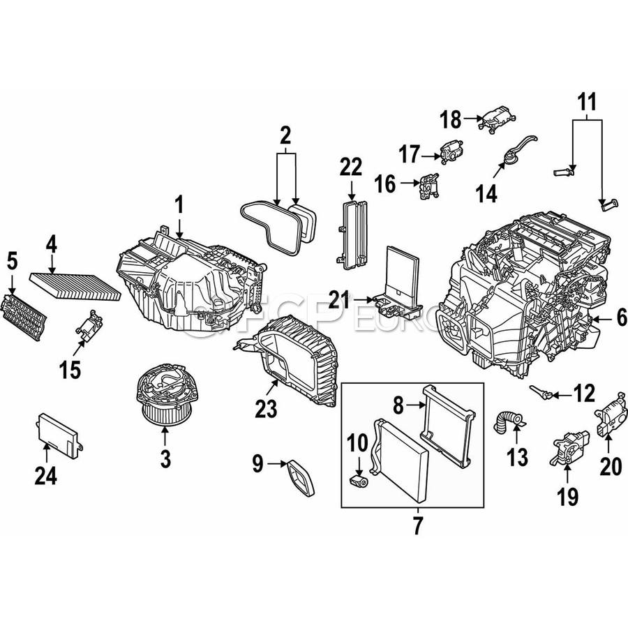 Audi VW HVAC Unit Case Assembly - Genuine Audi VW 1EA820353D | FCP Euro