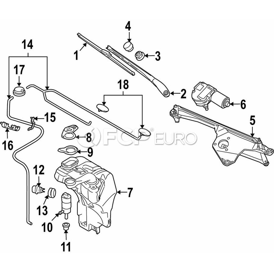Audi VW Windshield Washer Hose Holder - Genuine Audi VW 1H0971845C ...