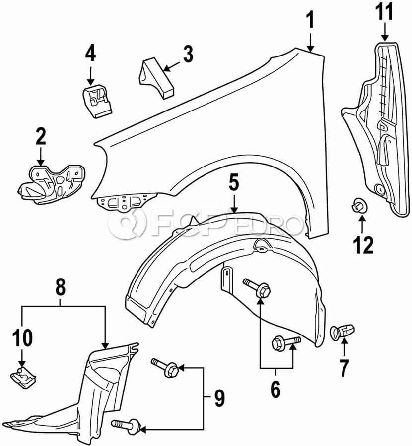 Volkswagen Fender Liner Extension - Genuine VW 1K0805911J | FCP Euro