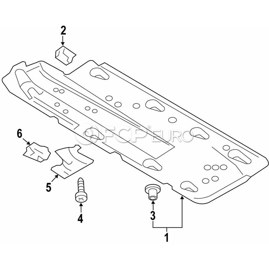 VW Floor Pan Splash Shield - Genuine VW 1Q0825202B | FCP Euro