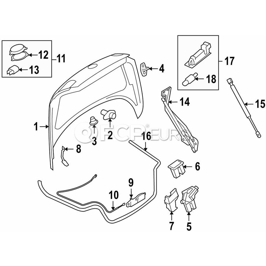 Volkswagen Deck Lid Lock - Genuine VW 1Q0827469AULM | FCP Euro