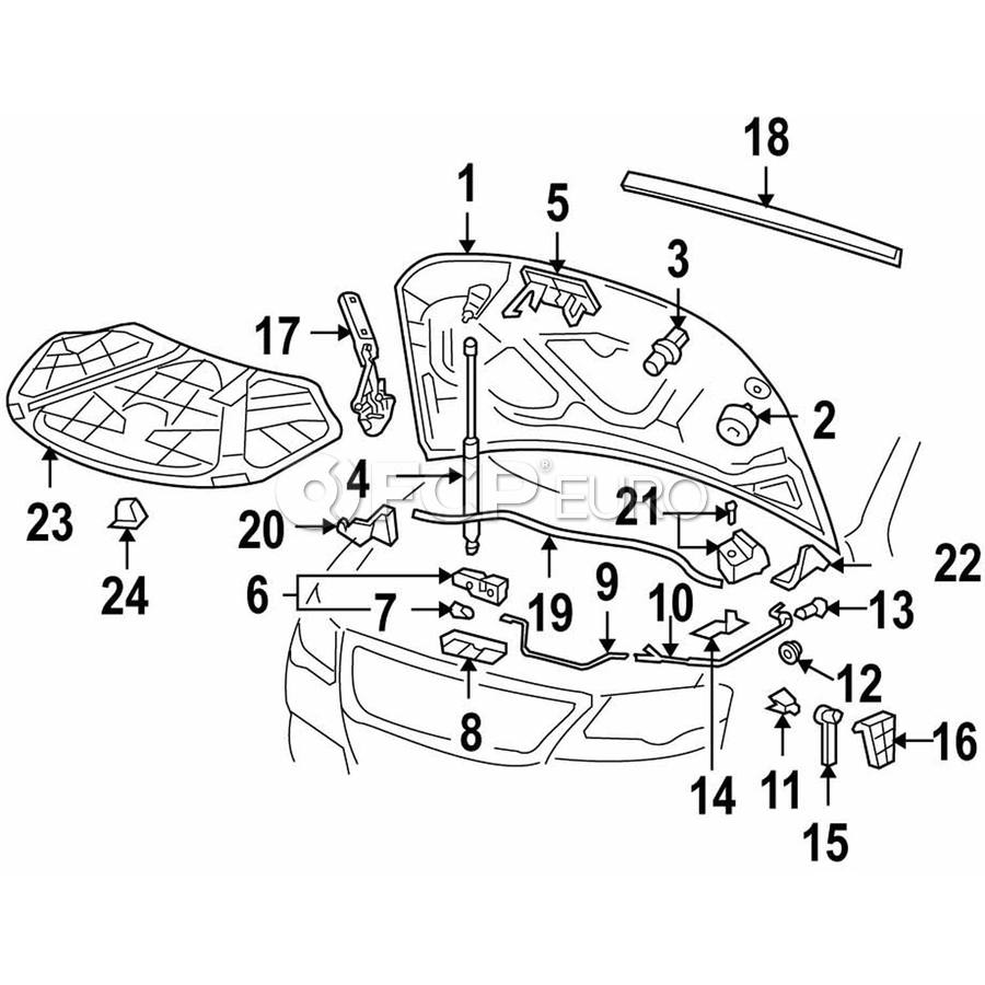 Volkswagen Hood Hinge - Genuine VW 3AA823302 | FCP Euro