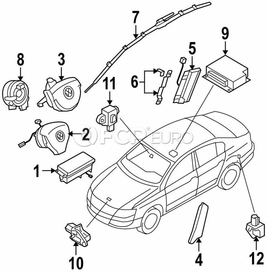 VW Air Bag Module (Passat) - Genuine VW Audi 3C0880201AL1QB | FCP Euro