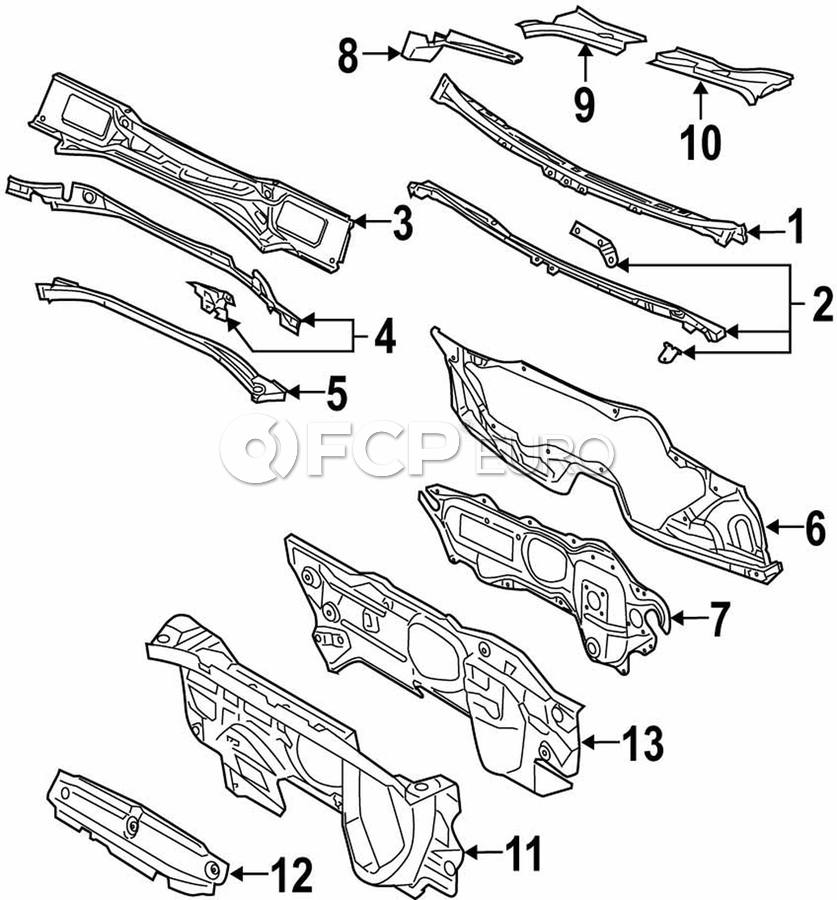 Volkswagen Cowl Water Deflector - Genuine VW 3C1819403B9B9 | FCP Euro