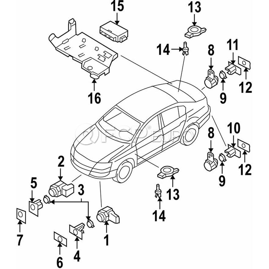 Volkswagen Parking Aid Sensor Bracket - Genuine VW 3C5919491N | FCP Euro