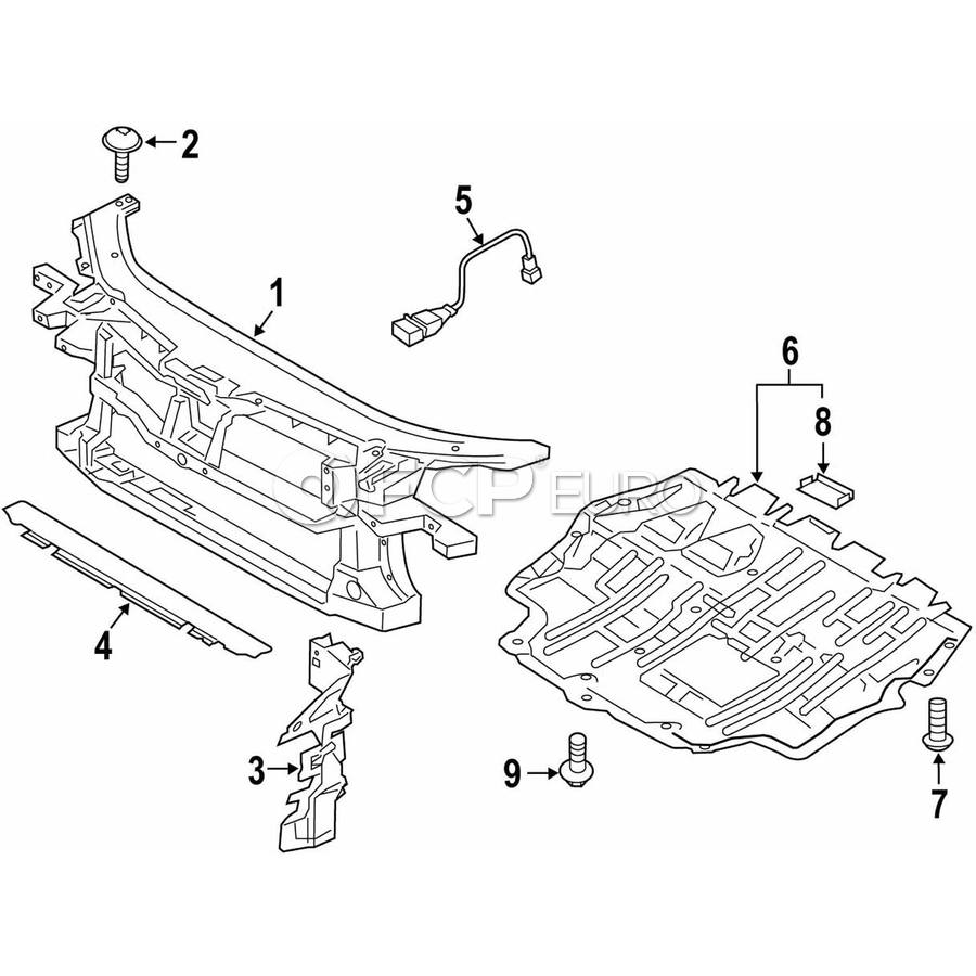 VW Radiator Support Air Deflector - Genuine VW 3C8121330B | FCP Euro