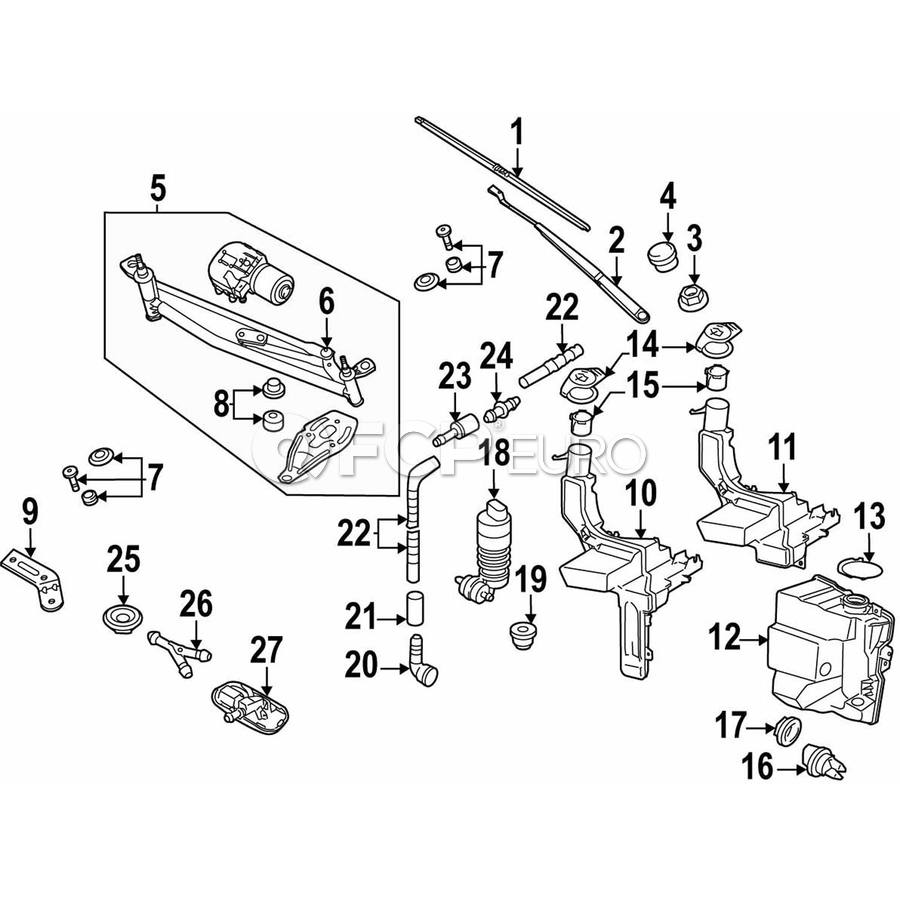 Volkswagen Windshield Washer Nozzle - Genuine VW 3C89559889B9 | FCP Euro