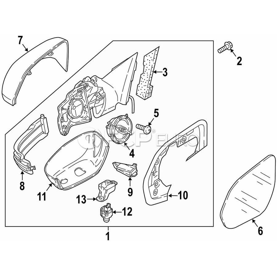 Volkswagen Door Mirror - Genuine VW 3CN857507AM9B9 | FCP Euro