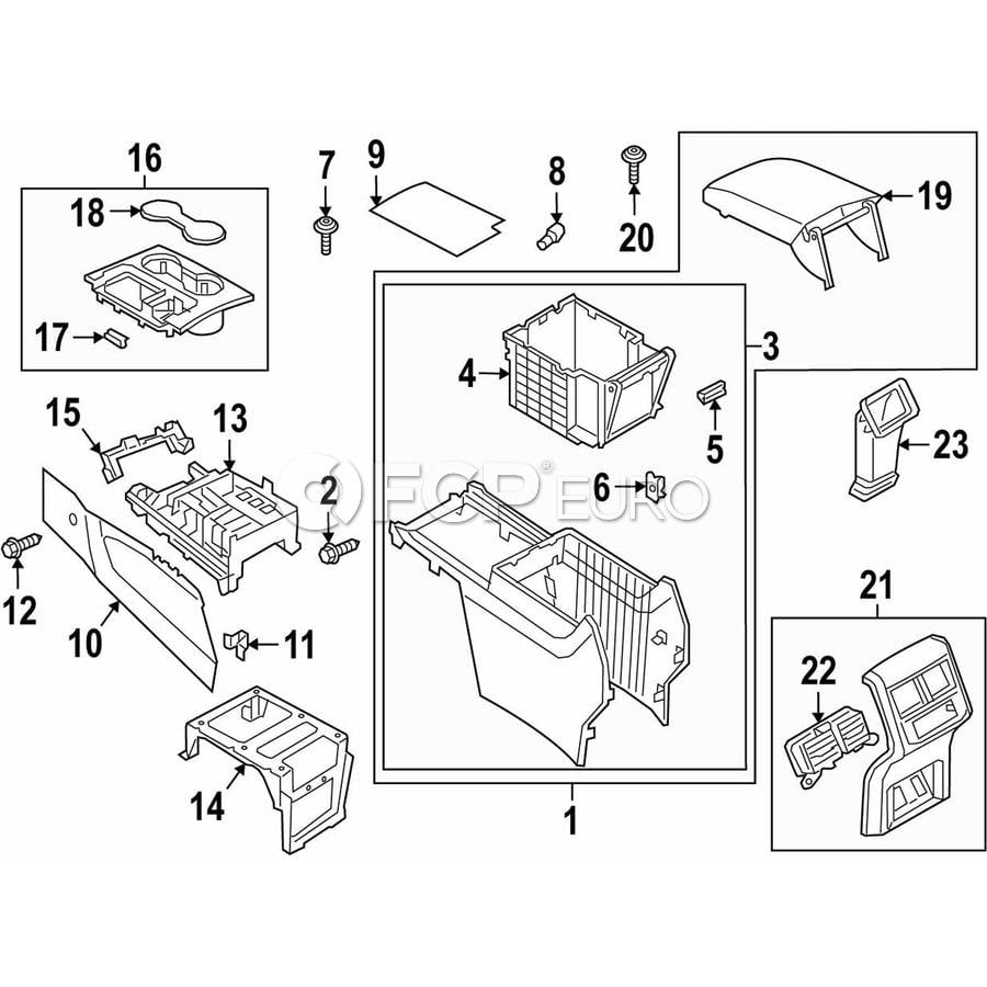 Volkswagen Console Armrest - Genuine VW 3CN864207CVJS | FCP Euro