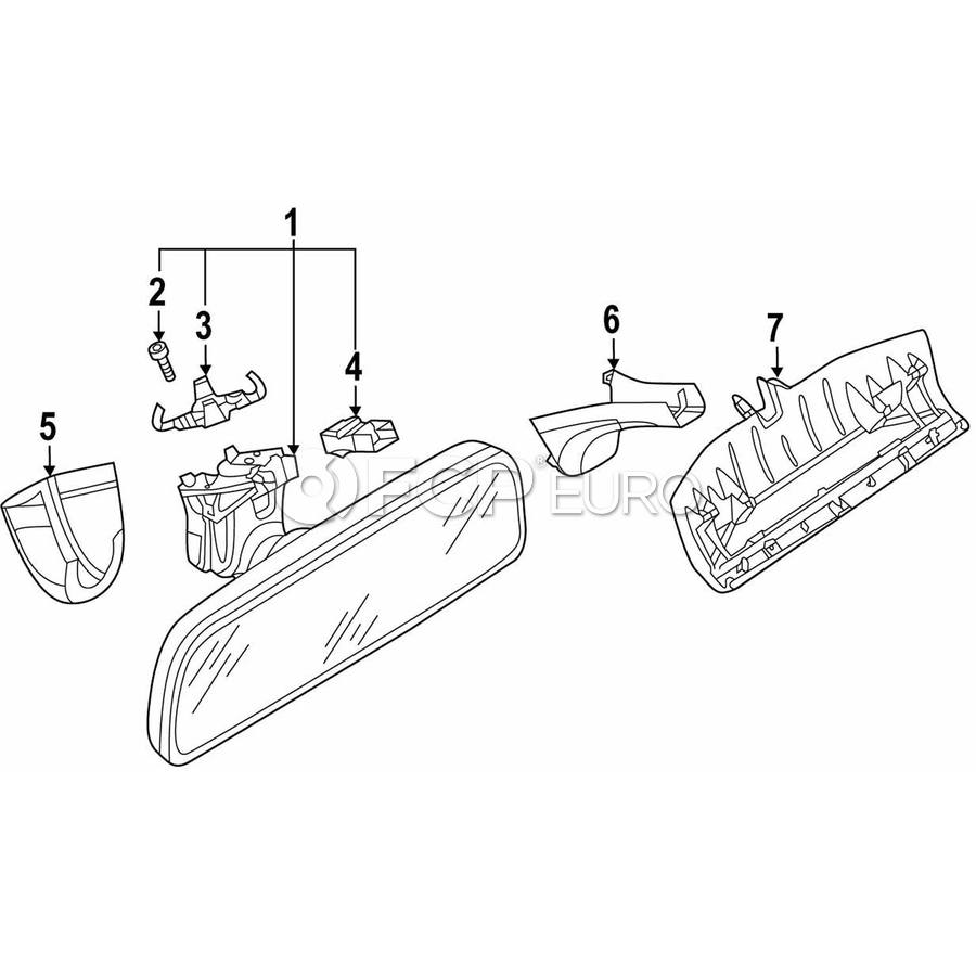Volkswagen Interior Rear View Mirror Cap - Genuine VW 3G0858548A9B9 ...