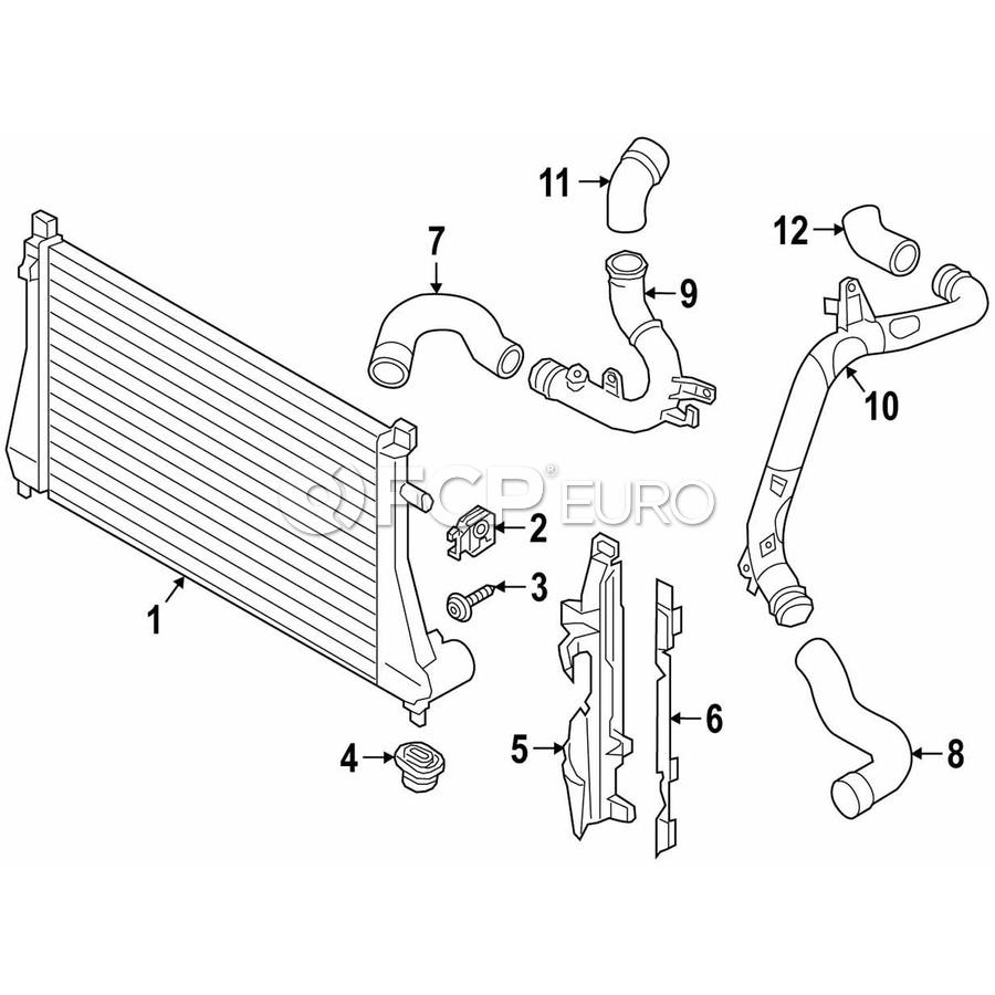 Volkswagen Radiator Support Baffle - Genuine VW 3G8121284D | FCP Euro