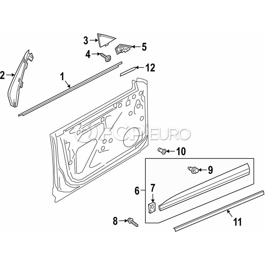Volkswagen Door Belt Molding Clip - Genuine VW 3G8837151C | FCP Euro