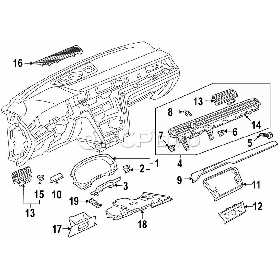 Volkswagen Instrument Cluster Bezel - Genuine VW 3G8858366BYPZ | FCP Euro