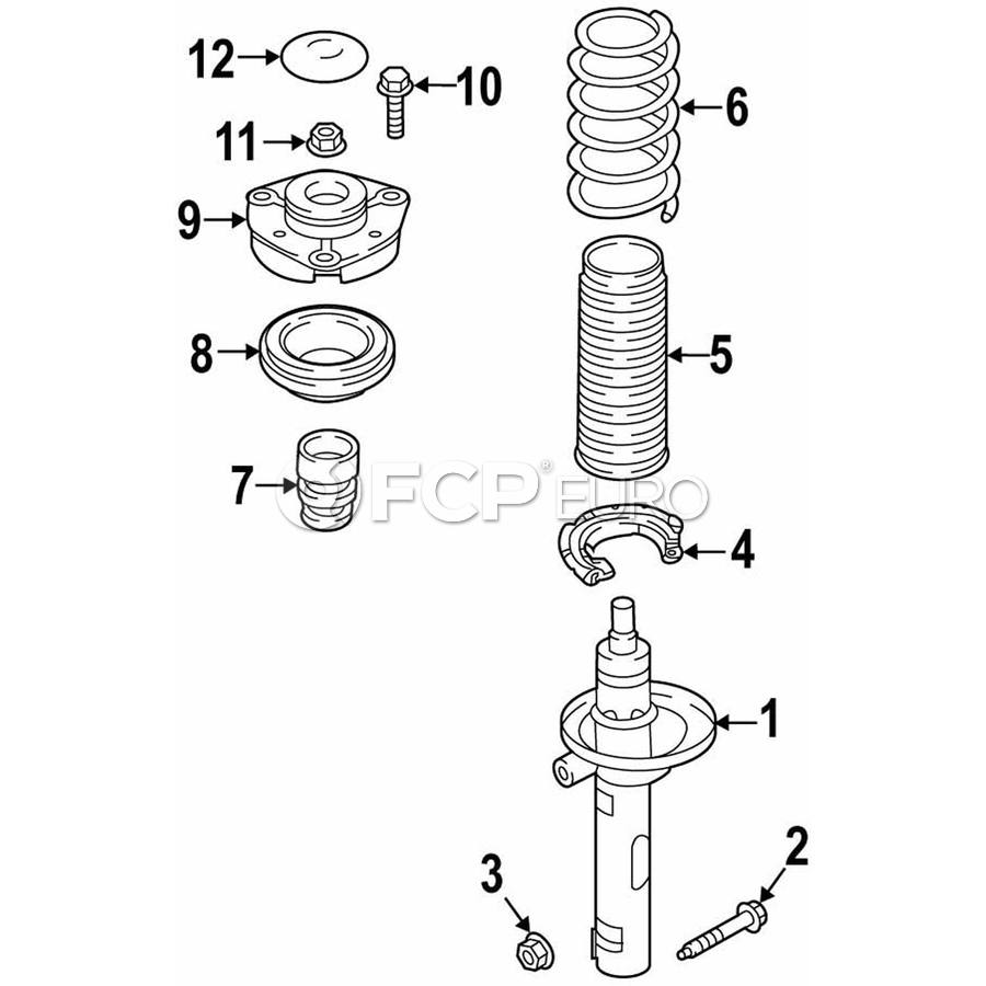Volkswagen Suspension Strut - Genuine VW 3Q0413032A | FCP Euro