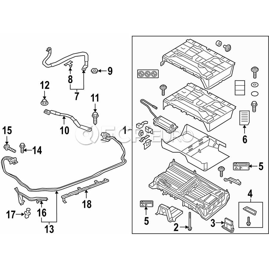 Audi VW Body Electrical Ground Strap - Genuine Audi VW 3Q0971237C | FCP ...