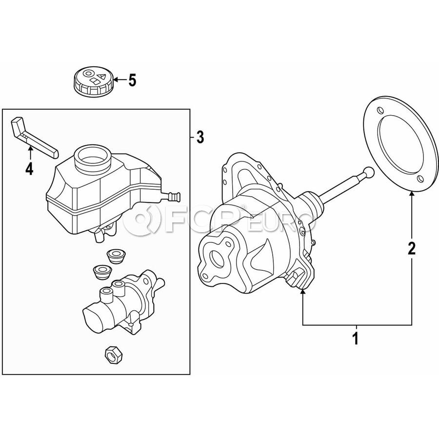Audi VW Brake Master Cylinder - Genuine Audi VW 3Q1614019E | FCP Euro