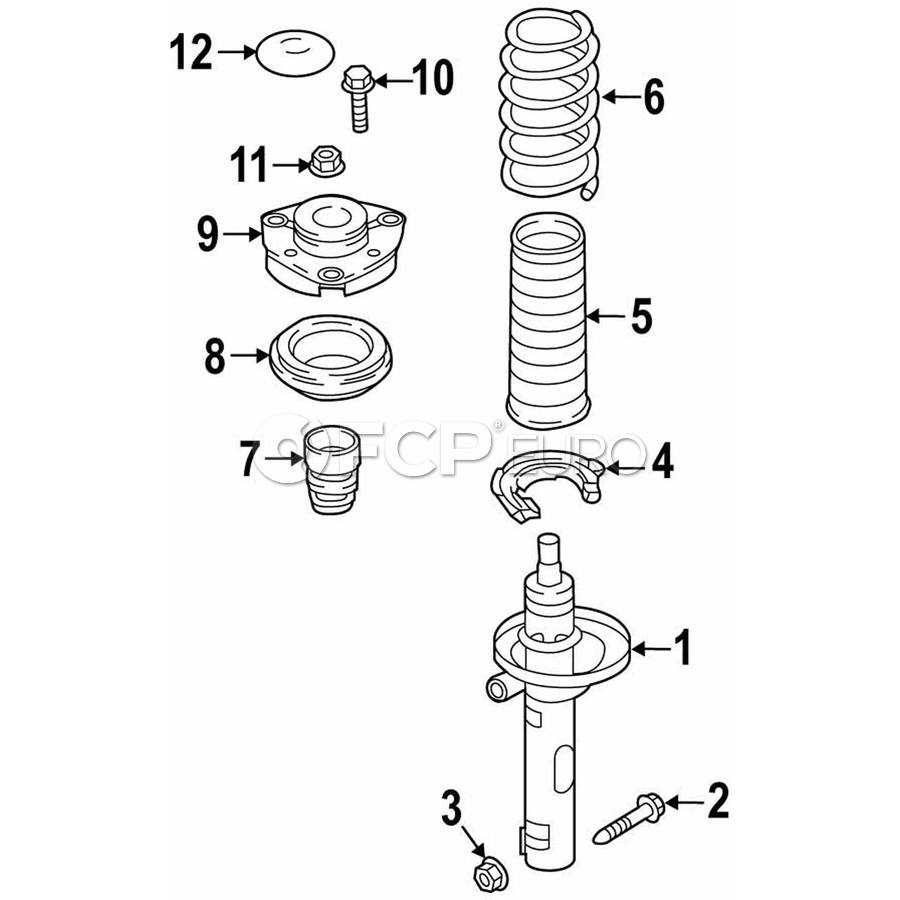 VW Strut Assembly - Genuine VW 3QF413031AA | FCP Euro
