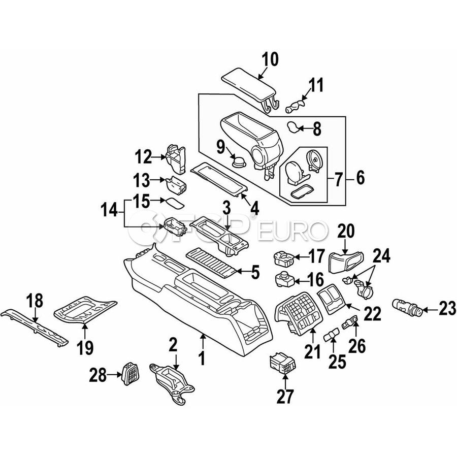 Audi Console Lid - Genuine Audi 4B0864245AJ2Q8 | FCP Euro