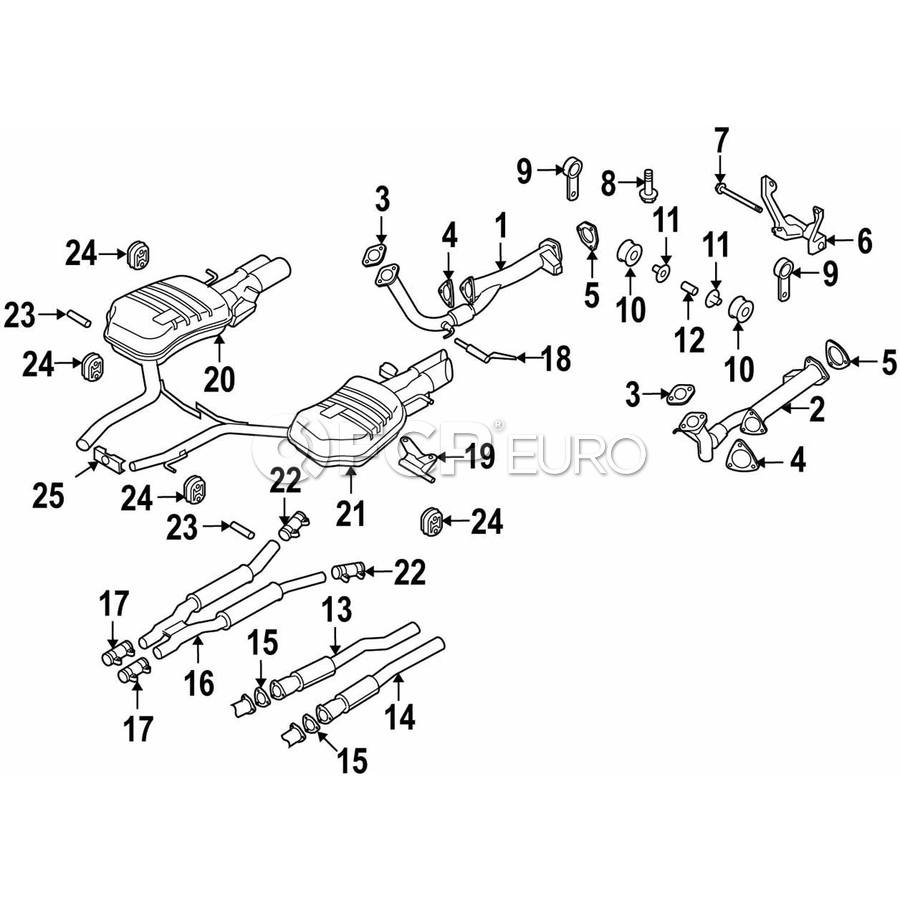 Audi Exhaust Pipe Left (S8) - Genuine Audi 4E0253301Q | FCP Euro