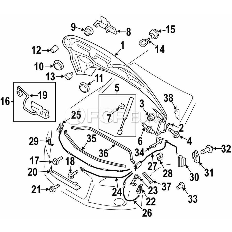 Audi Hood Latch - Genuine Audi 4E0823509J | FCP Euro